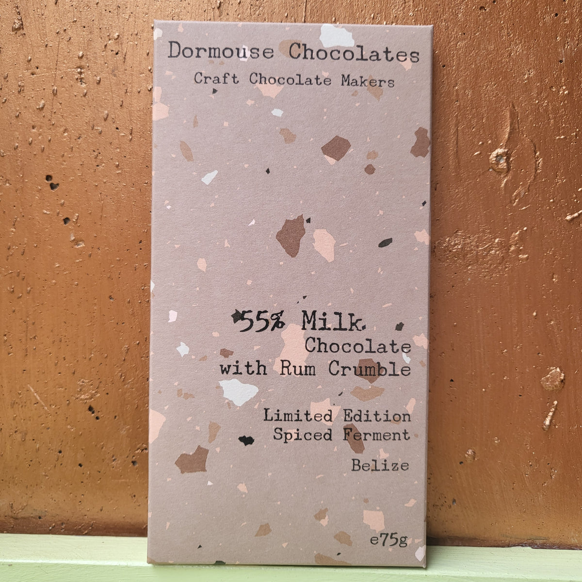Belize Spiced Ferment 55% Milk Bar with Rum Crumble – Dormouse Chocolates